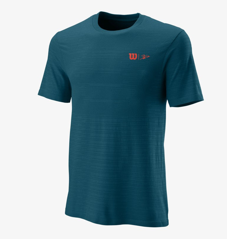 Wilson Bela Seamless Crew III T-Shirt (Mens, Blue Coral) – Racketlife